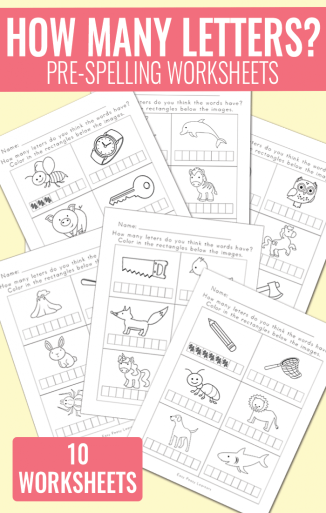 How Many Letters? Pre-Spelling Worksheets - Easy Peasy Learners