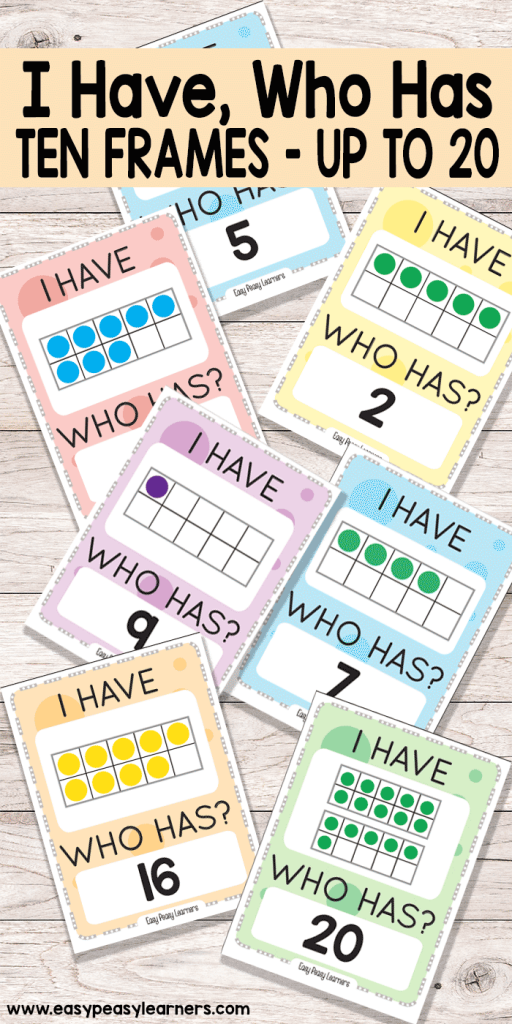 I Have, Who Has Ten Frames up to 20 Game - Easy Peasy Learners